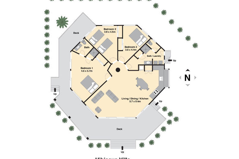 floorplan-hibiscus - Experience Rarotonga, Cook Islands Holiday ...